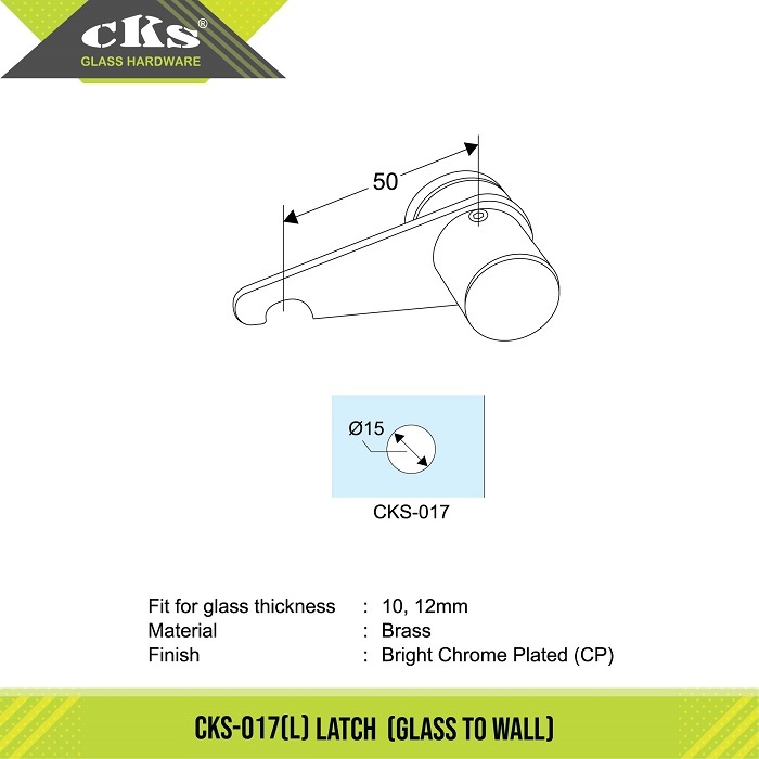 CKS Glass Hardware | CKS-017(L) LATCH